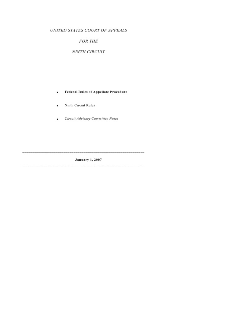 Ninth Circuit Court Rules Overview | PDF | Law Clerk | United States ...