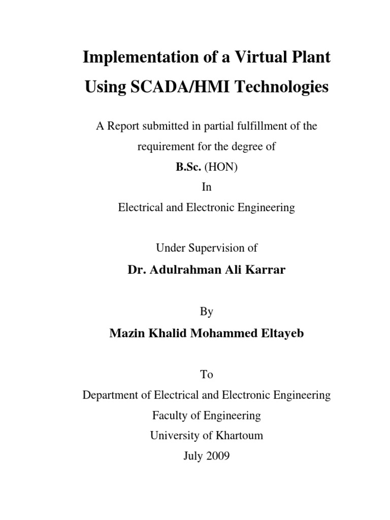 Implementation of A Virtual Plant Using SCADA/HMI Technology | PDF ...