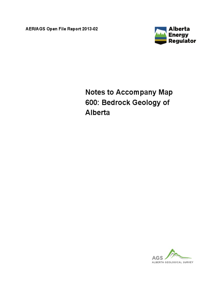 OFR 2013-02 Notes To Accompany Map 600: Bedrock Geology of Alberta ...