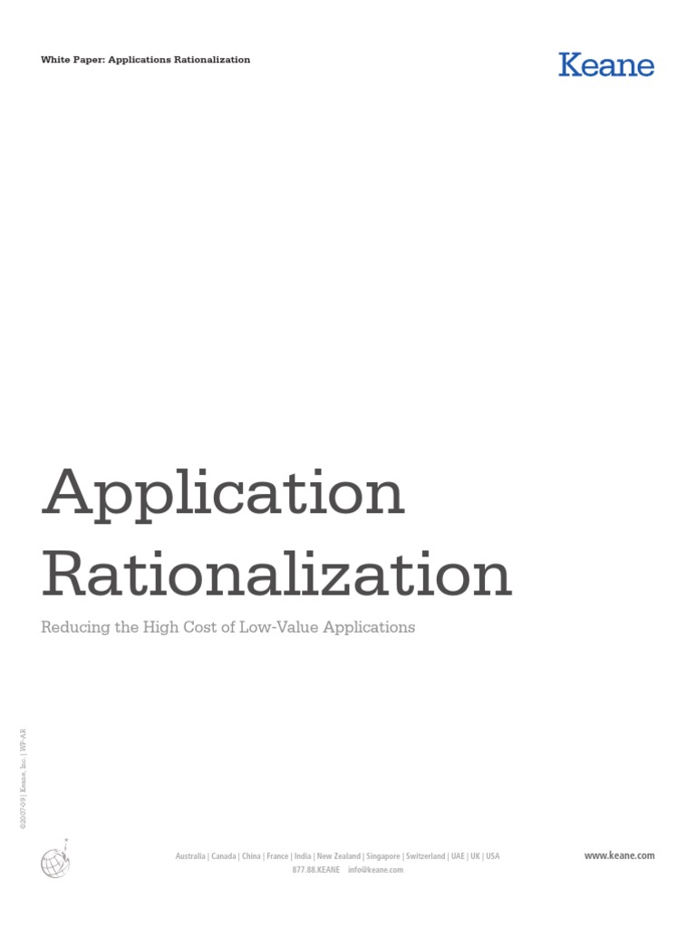 Application Portfolio Rationalization | PDF | Business Value | Mergers ...