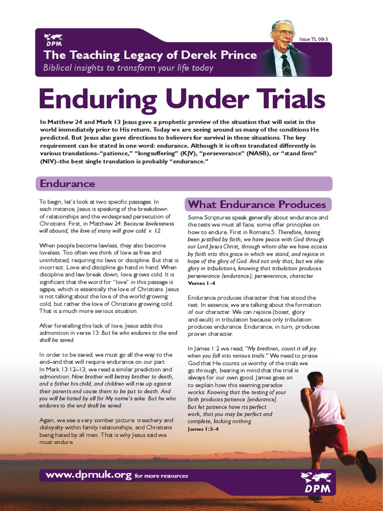 Enduring Under Trials: The Teaching Legacy of Derek Prince | PDF ...