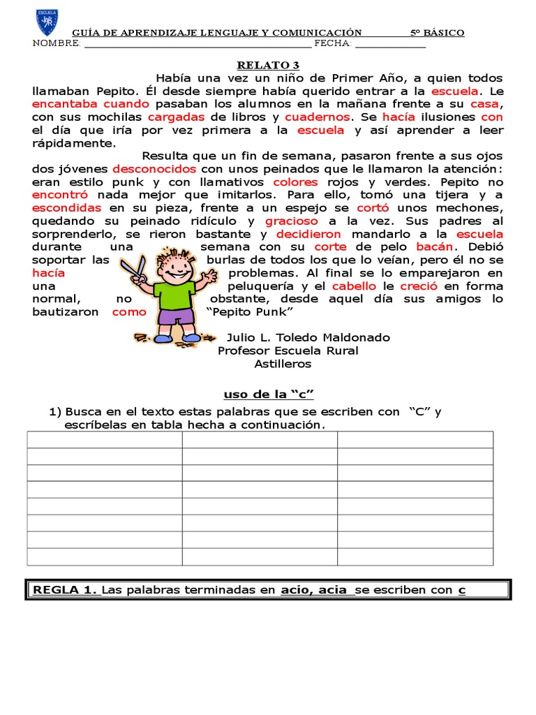 Uso de la C, S y Z en Palabras | PDF | Verbo