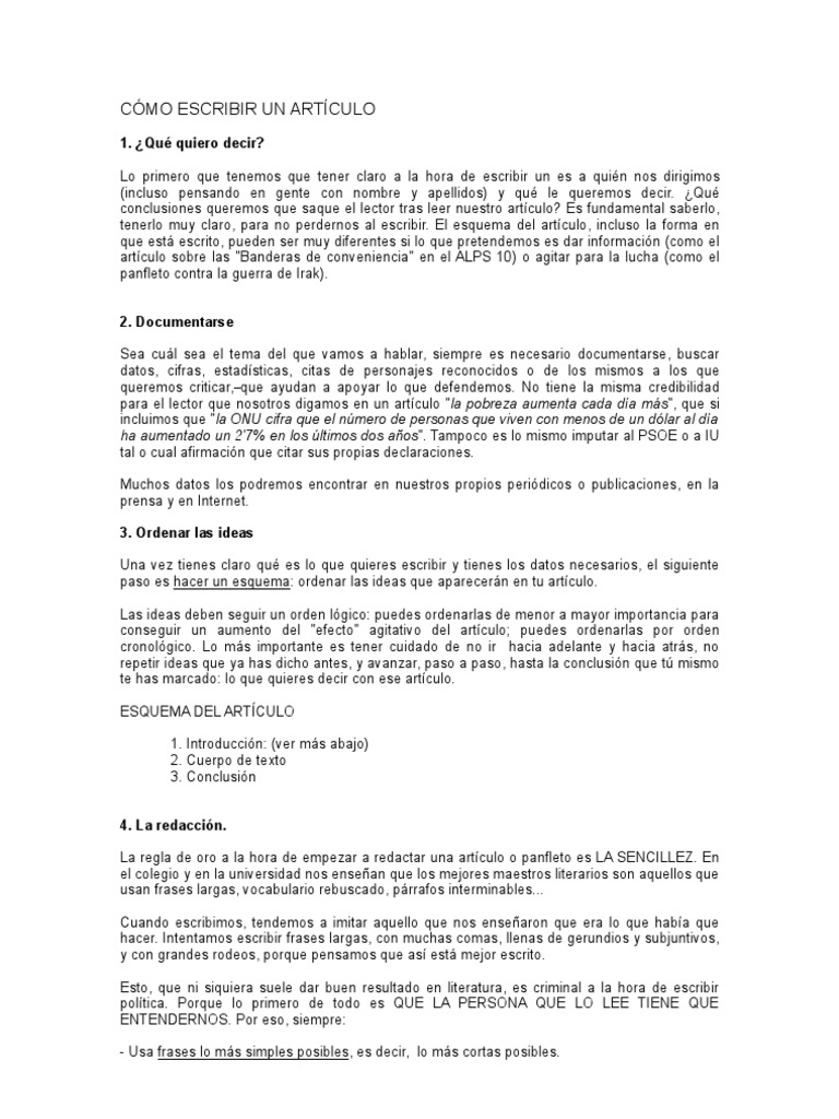 Como Escribir Un Artículo | PDF | Verdad | Internet
