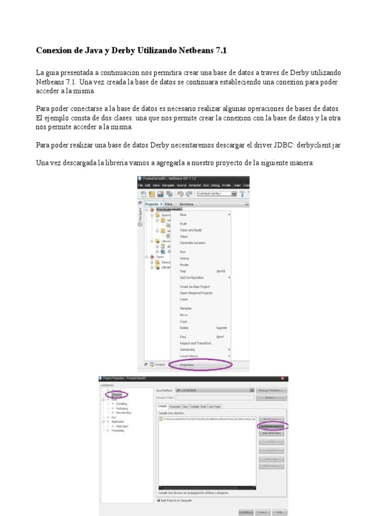 Conexion Derby NetBeans | PDF