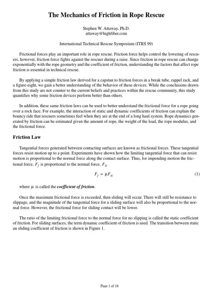 Att - Frict - Capstan Equation | PDF | Friction | Rope
