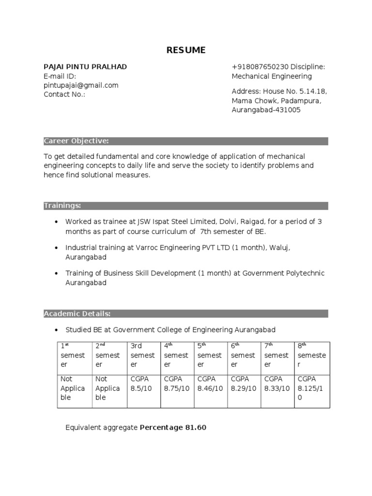 Mechanical Engineer Resume SEO | PDF | Career & Growth