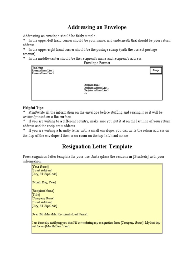 How to Address an Envelope Properly | PDF