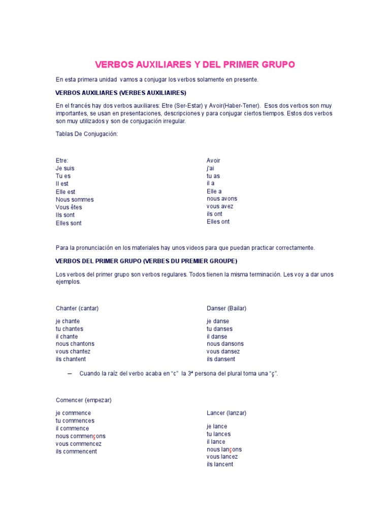 UNIDAD UNO Verbos 1 | PDF | Syntaxe