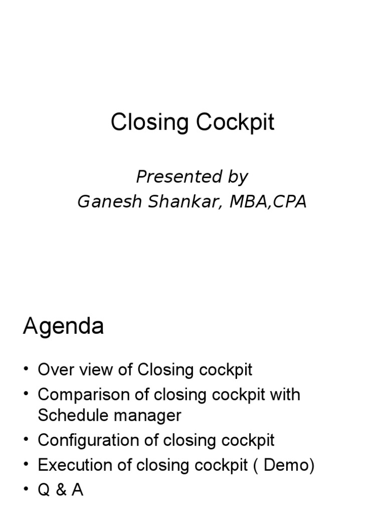 Closing Cockpit Ver6 | PDF | Information Technology | Information ...