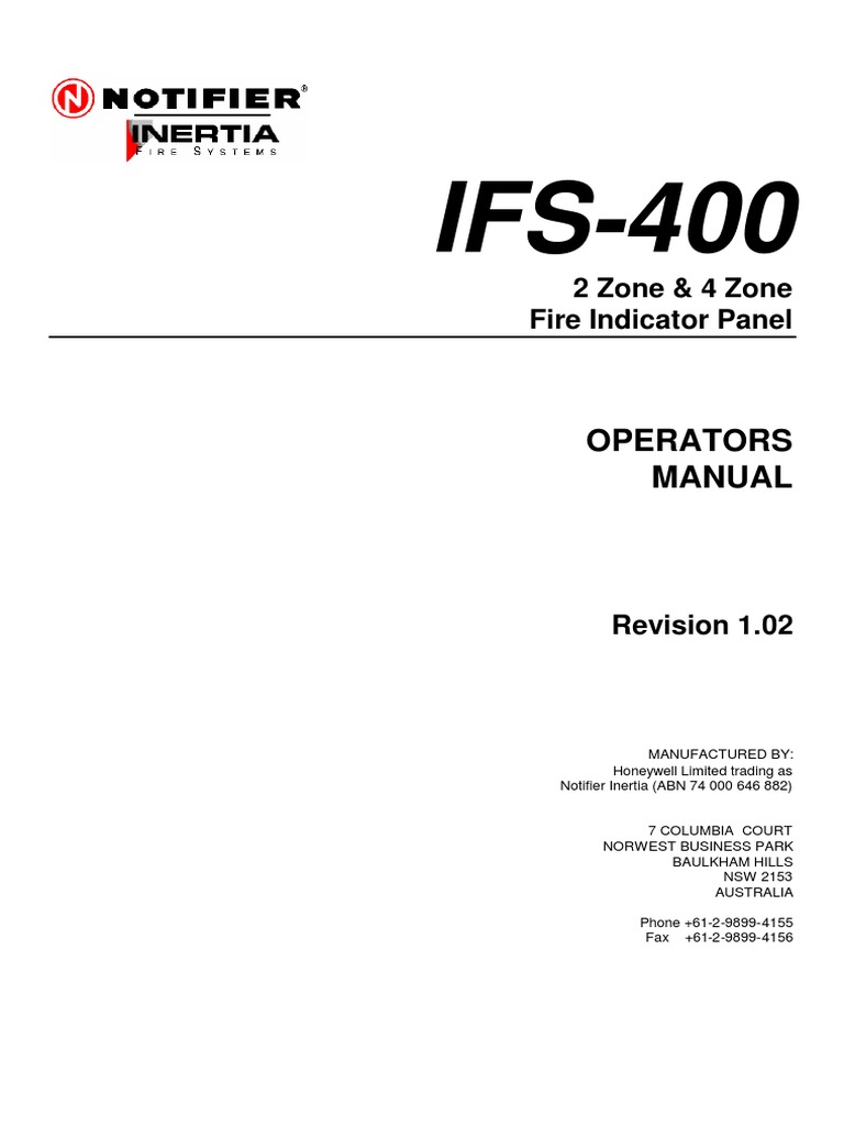 Ifs-400 Operator Manual v1 02 | PDF | Power Supply | Relay