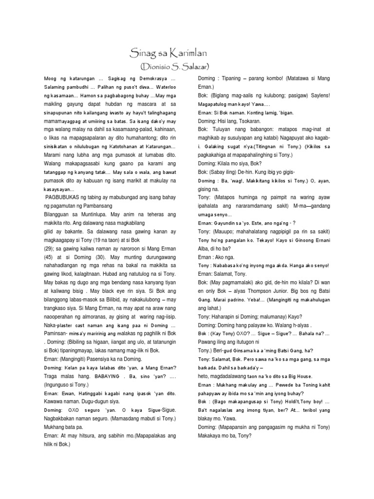 Sinag Sa Karimlan | PDF