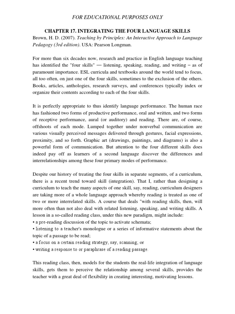 integrating-the-four-language-skills-chapter-17-brown-2007-curriculum
