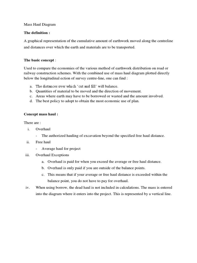 Mass Haul Diagram for Earthwork Analysis | PDF | Slope | Cartesian ...