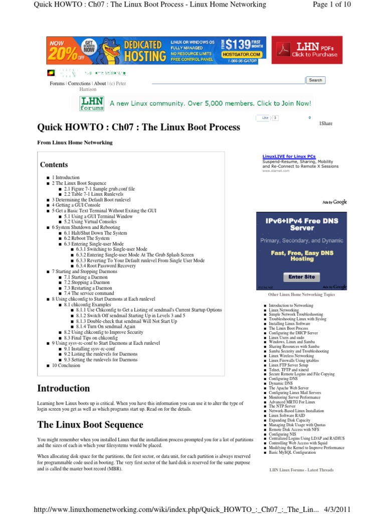 Linux Boot Process PDF | PDF | Booting | Areas Of Computer Science