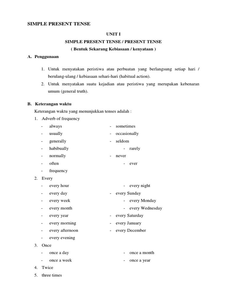 Simple Present Tense | PDF | Grammatical Tense | Verb
