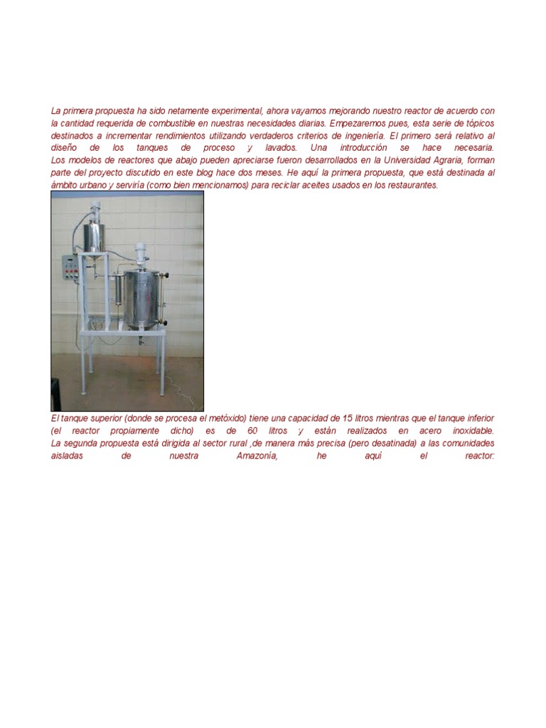 Reactor Planos | PDF | Motor a reacción | Biodiésel