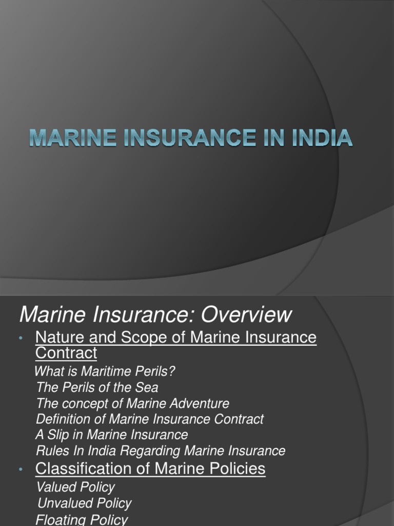 Marine Insurance | PDF | Insurance | Private Law