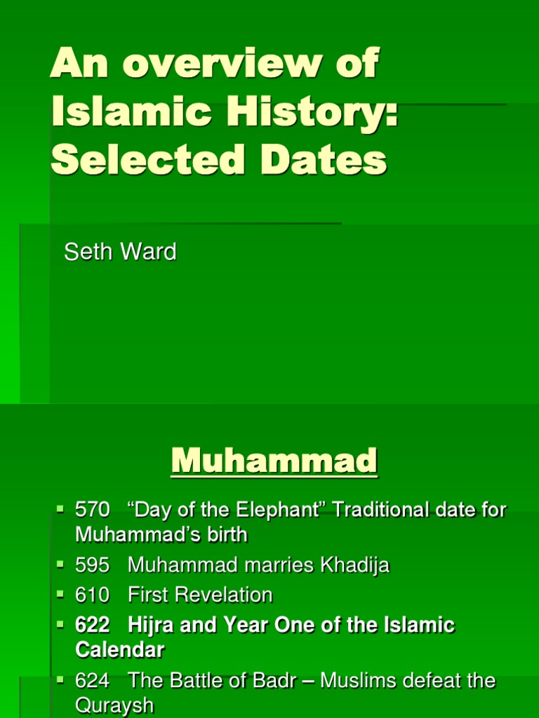An Overview of Islamic History: Selected Dates: Seth Ward | PDF ...