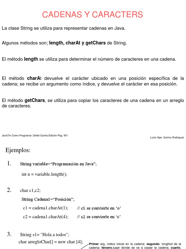 Métodos String en Java | PDF | Cadena (informática) | latín