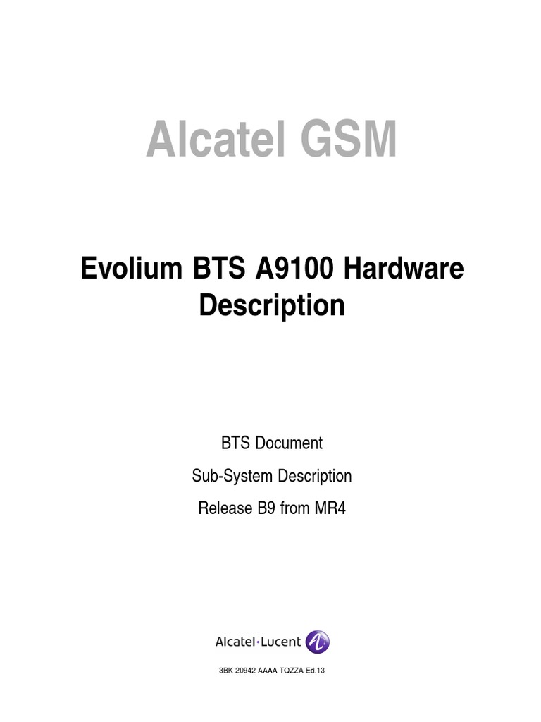 Alcatel BTS Hardware Description | PDF | Power Supply | Gsm