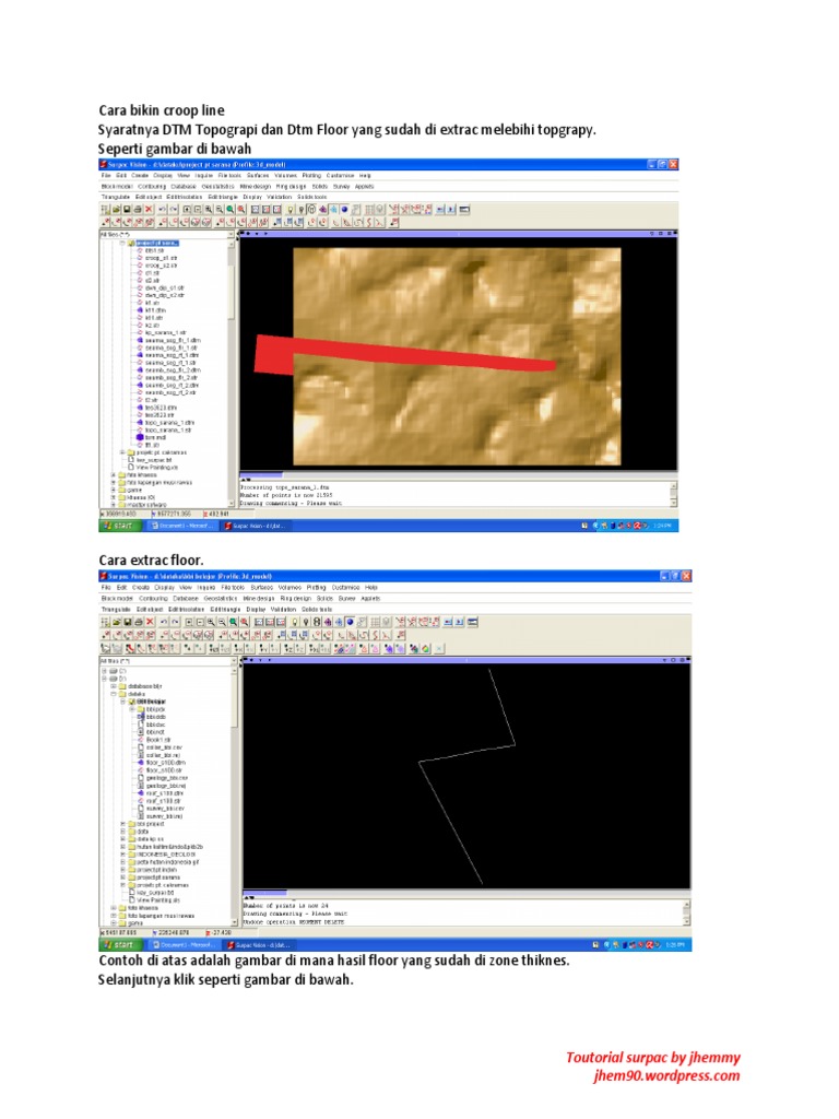 Cropline Surpac | PDF | Metode & Bahan Ajar | Komputer