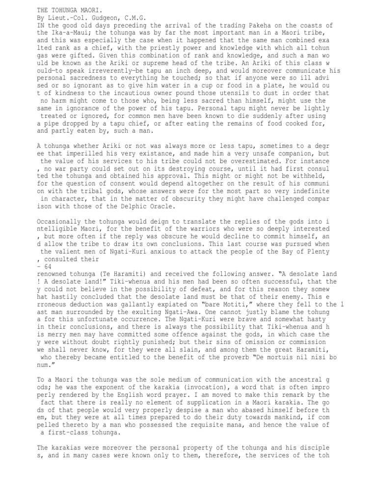 Tohunga Maori | PDF | Māori People | Indigenous Peoples Of Polynesia