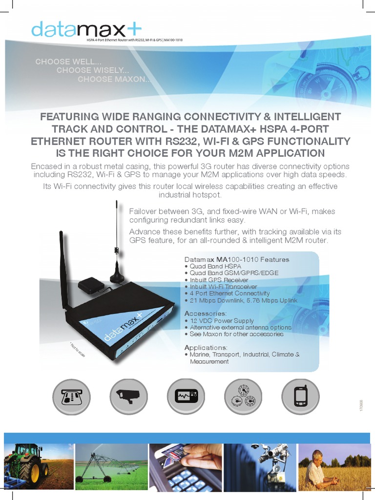 Datamax HSPA 4-Port Ethernet Router - Maxon | PDF | High Speed Packet ...