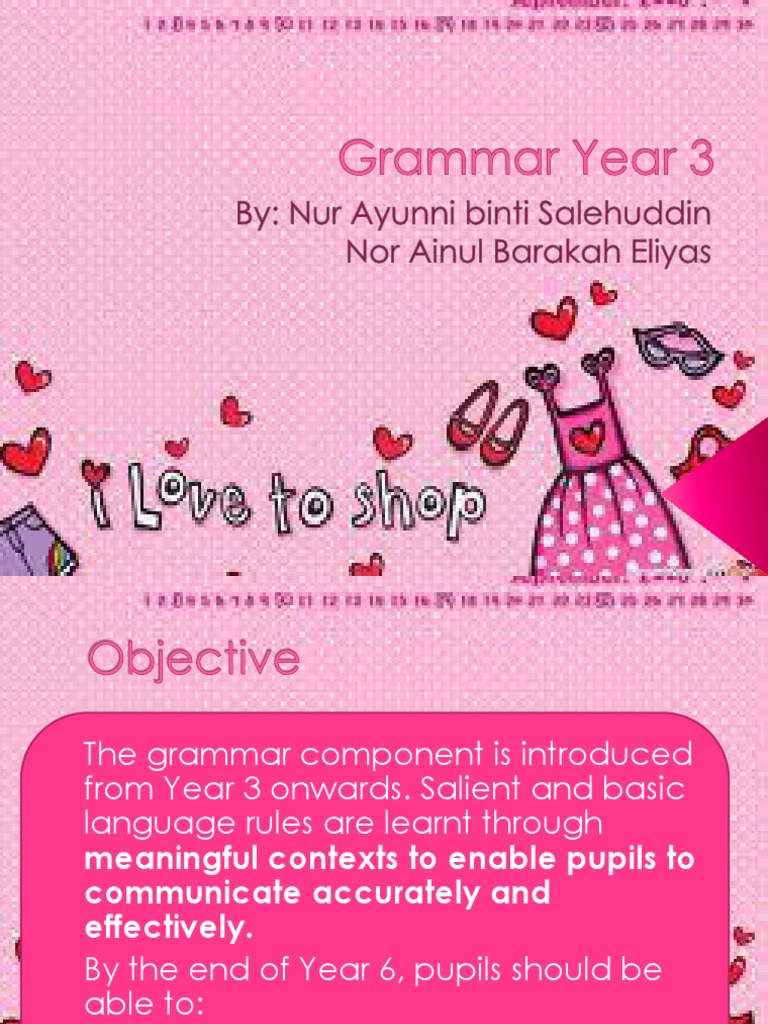 Grammar Year 3 | PDF | Adjective | Grammar