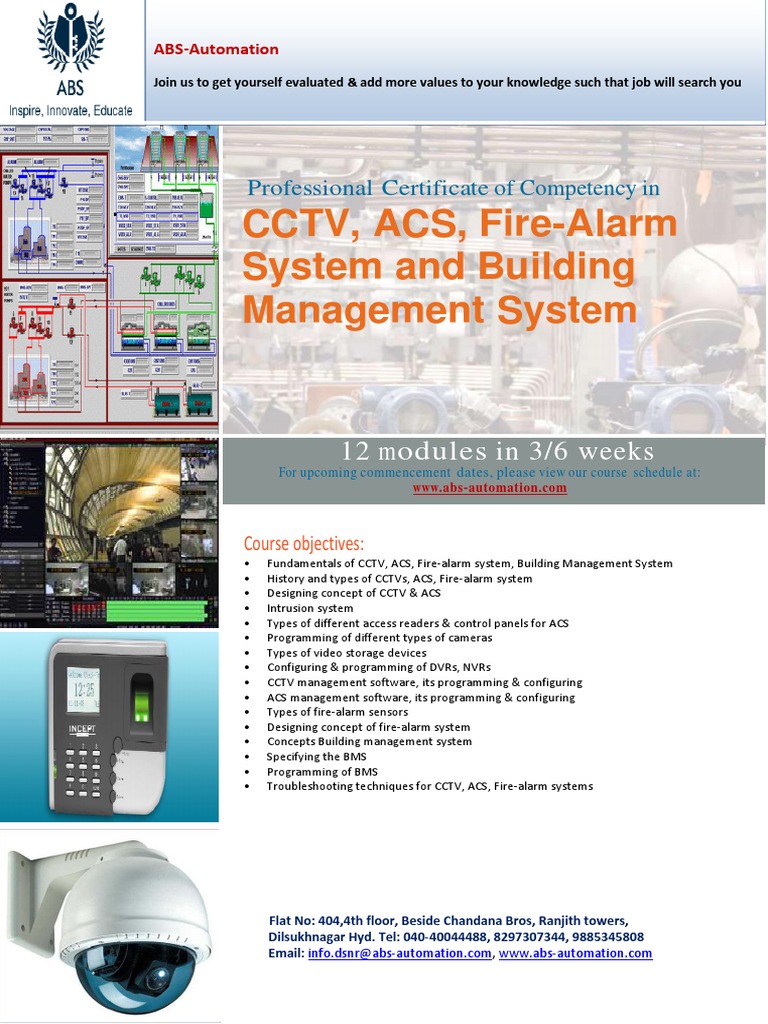 CCTV-Professional Certificate of Competency in CCTV, ACS, Firealarm ...