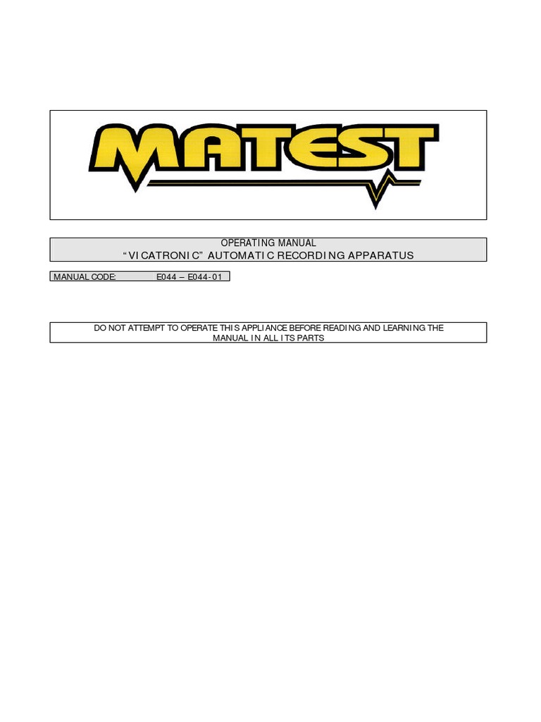 Vicatronic E044N.M01.EN.04 PDF | PDF | Recycling | Mains Electricity