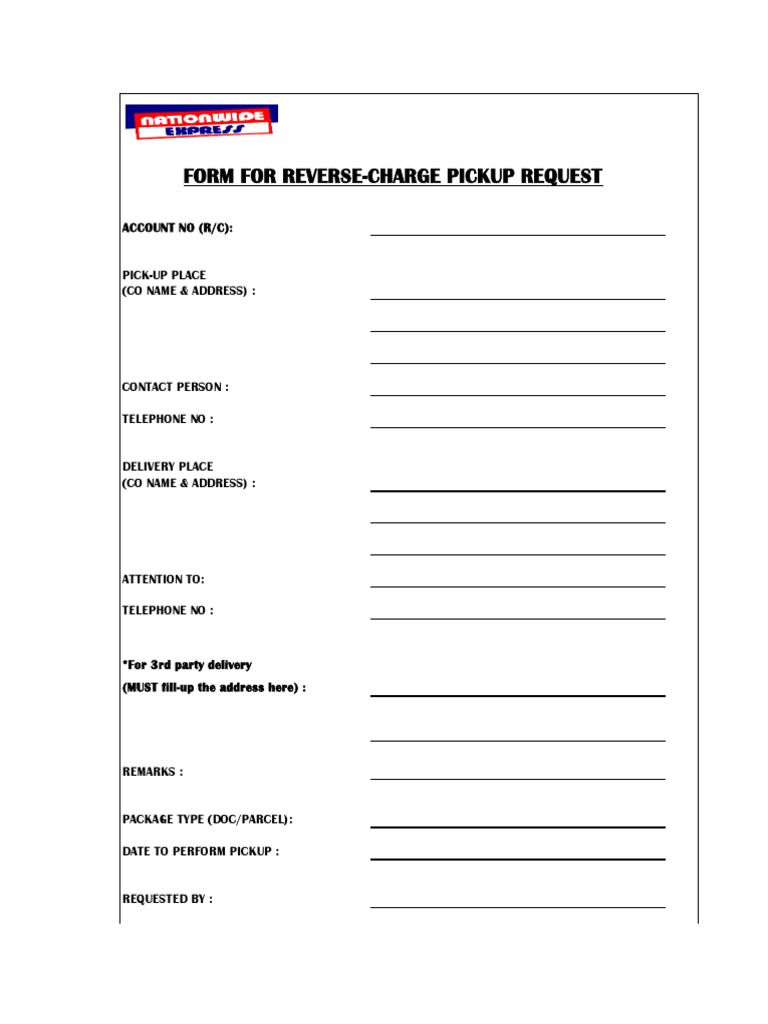 New Form Nationwide-Reverse Charge | PDF