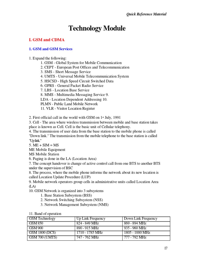 E2 E3 Quick Ref Material | PDF | Gsm | General Packet Radio Service
