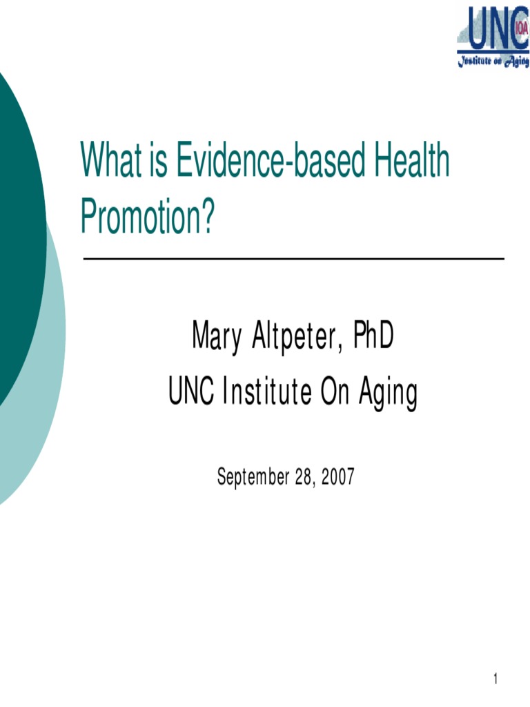 What Is Evidence Based Health Promotion PDF | PDF | Evidence Based ...