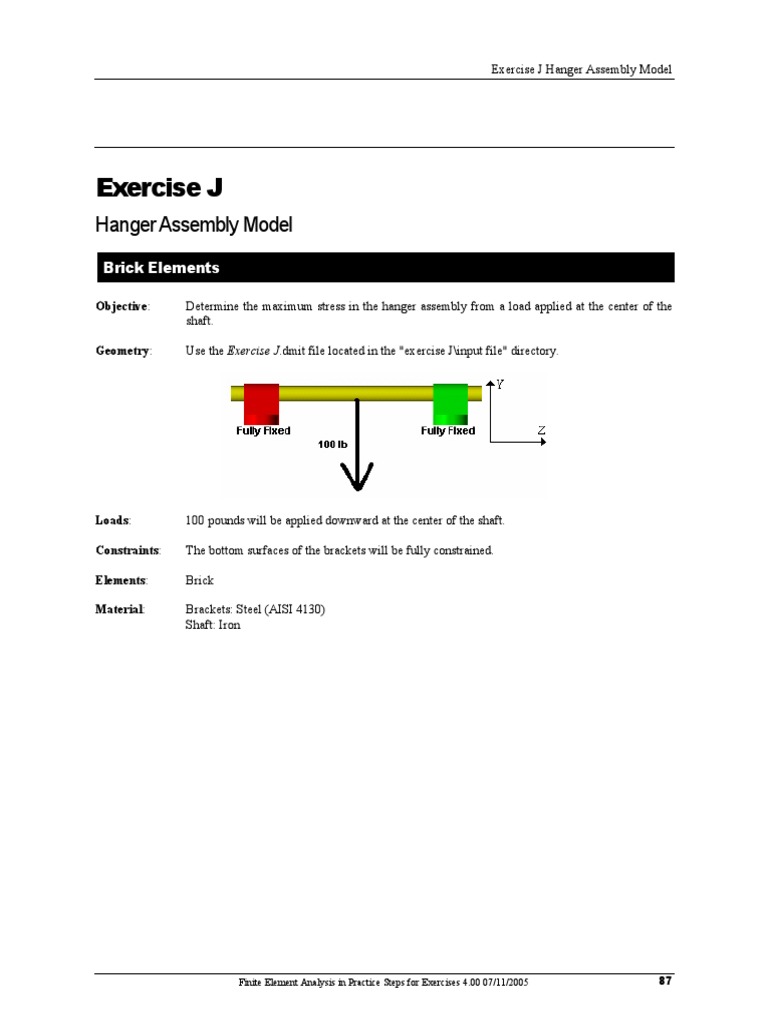 Exercise J: Hanger Assembly Model | PDF | Menu (Computing) | Finite ...