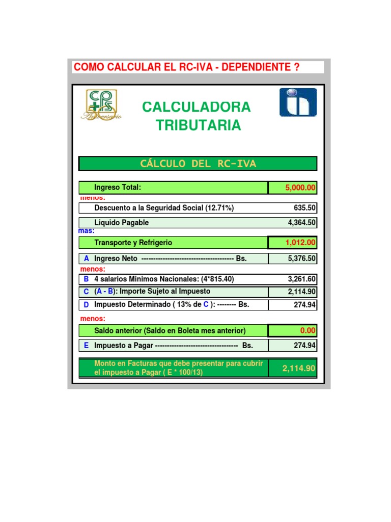 Calculadora RC Iva | PDF