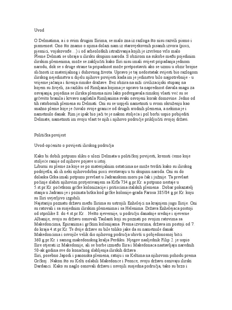 Delmati U Rano Rimsko Doba | PDF