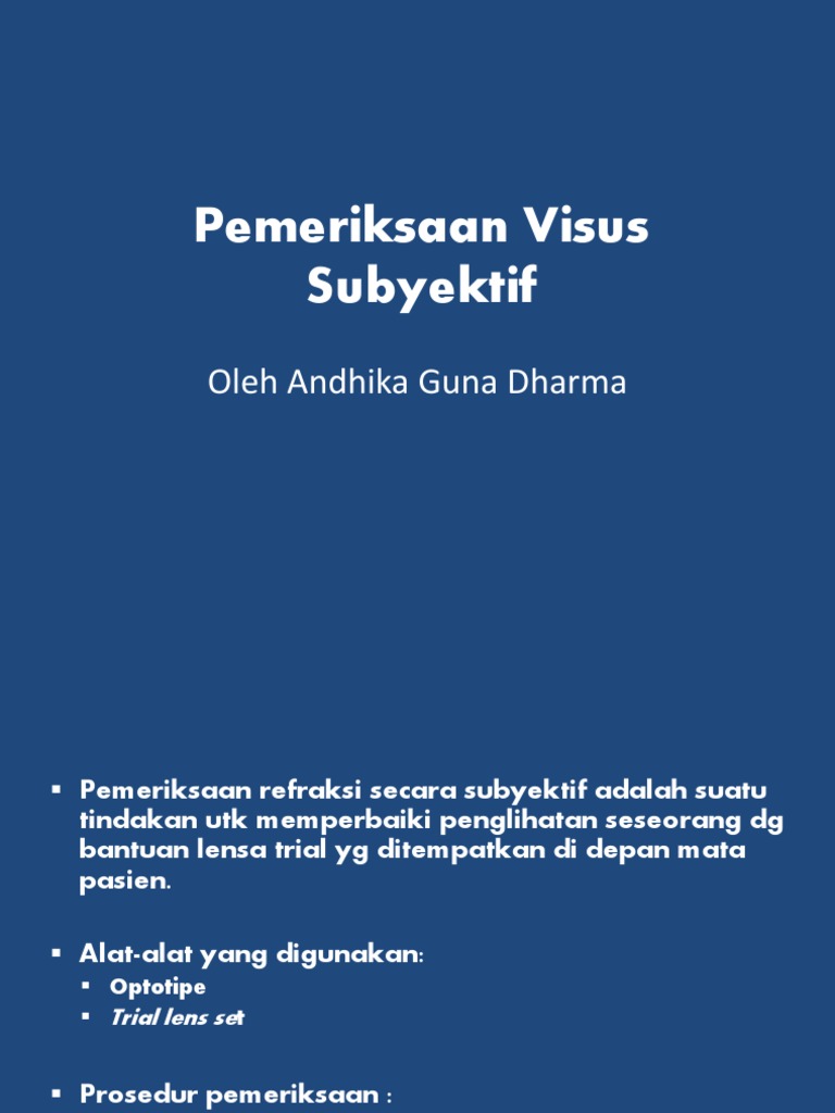 Panduan Pemeriksaan Visus | PDF | Pengembangan Diri