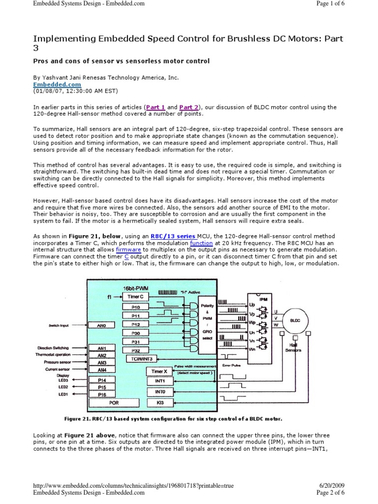 Implementing Embedded Speed Control For Brushless DC Motors Part 3 | PDF | Microcontroller ...