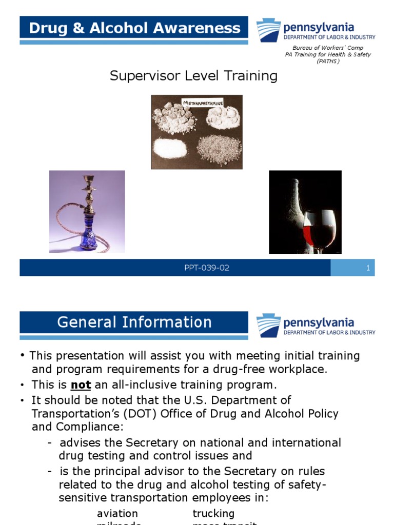 Drug Alcohol Awareness-Supervisor Training | PDF | Substance Abuse ...