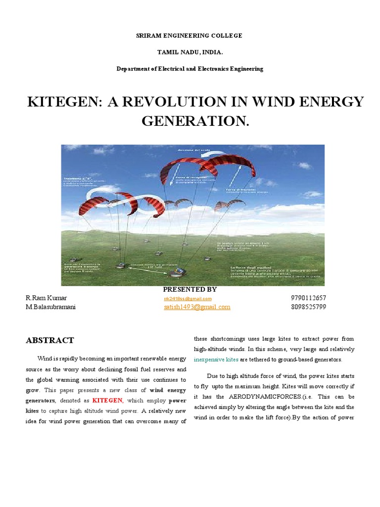 KiteGen: Innovative High-Altitude Wind Energy | PDF | Wind Power | Wind ...