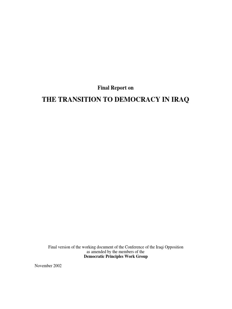 Democratic Transition in Iraq | PDF | United States Constitution ...