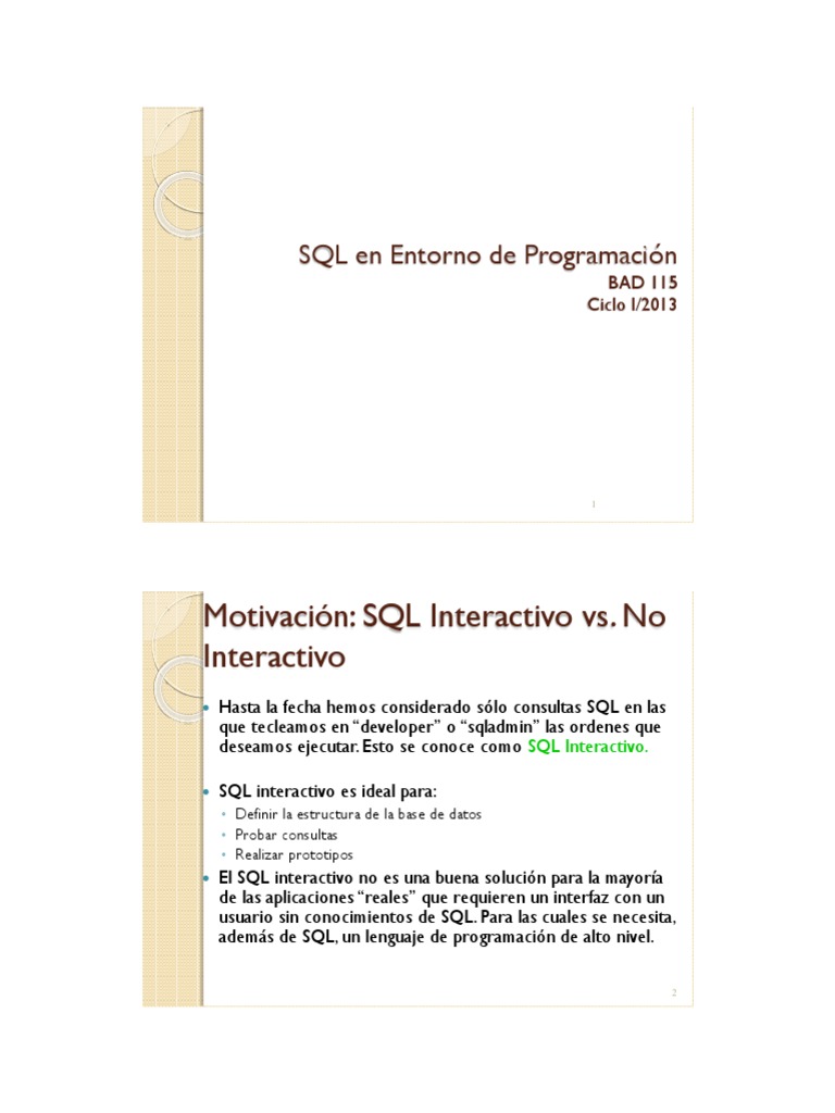 Unidad V SQL-Programacion | PDF | SQL | Programa de computadora