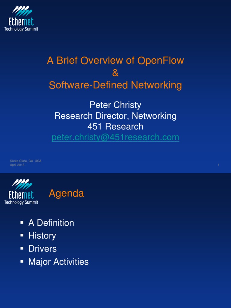 A Brief Overview of OpenFlow Software-Defined Networking PDF | PDF | Virtual Machine | Cloud ...