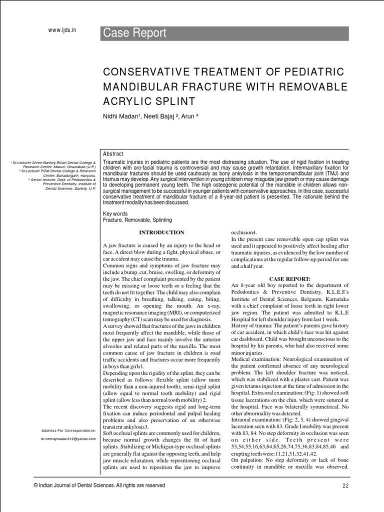 Open-Cap Acrylic Splint | PDF | Dentistry | Dentistry Branches