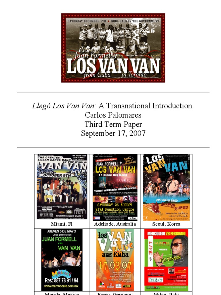Los Van Van: Transnational Music Study | PDF | Latin American Music ...