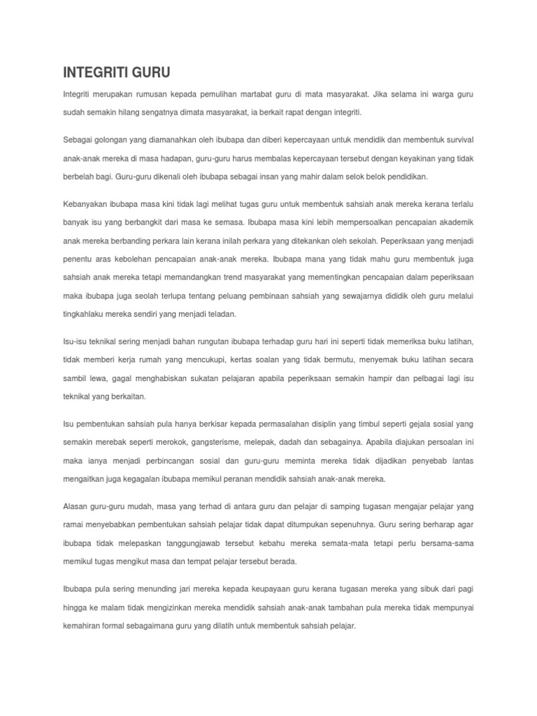 "Integriti Guru dan Kepentingannya" | PDF