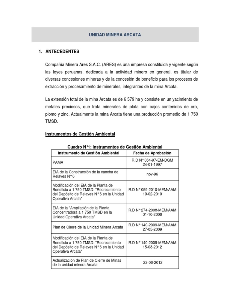 Arcata Word | PDF | Minería | Suelo