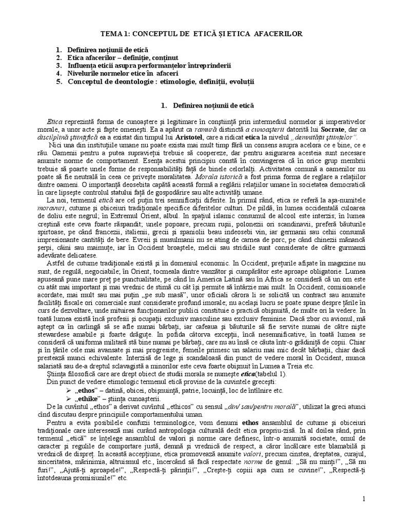 Conceptul de Etică | PDF