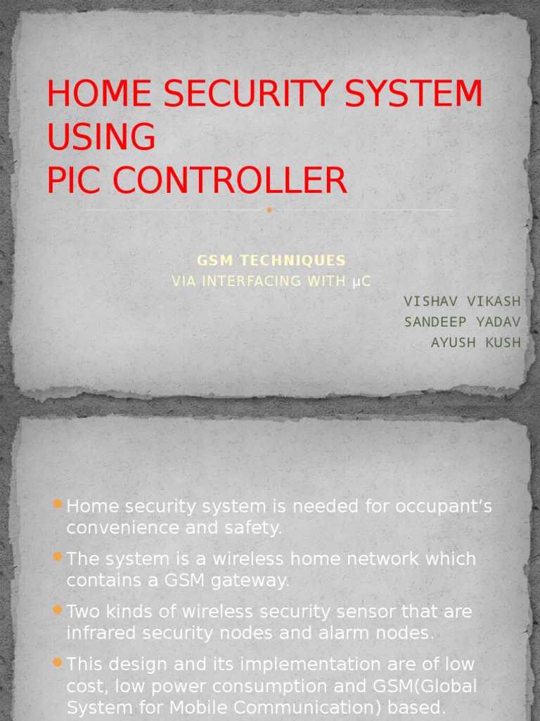Home Security System | PDF | Gsm | Security Alarm