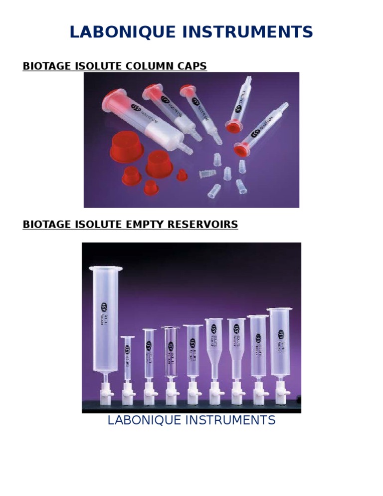 Biotage Isolate Column Products | PDF